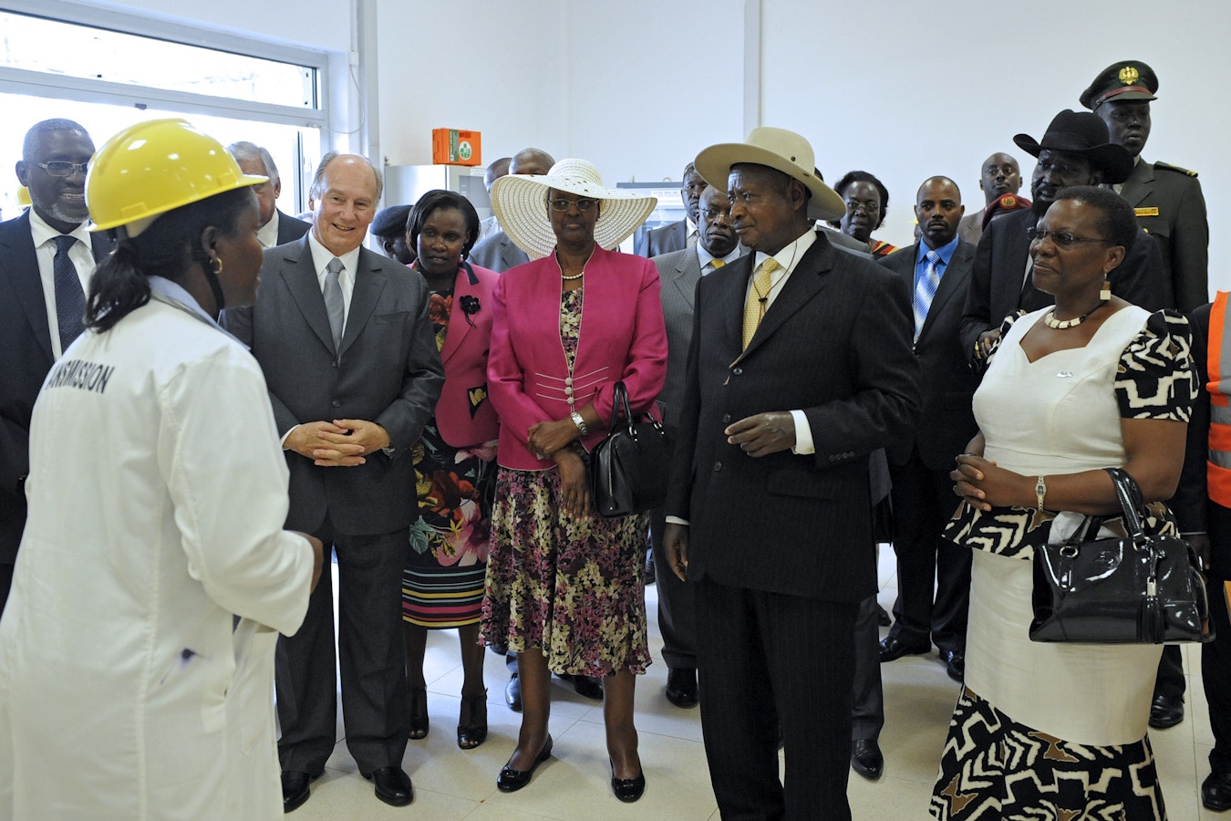 His Highness the Aga Khan, President Yoweri Museveni of Uganda and other dignitaries tour th...